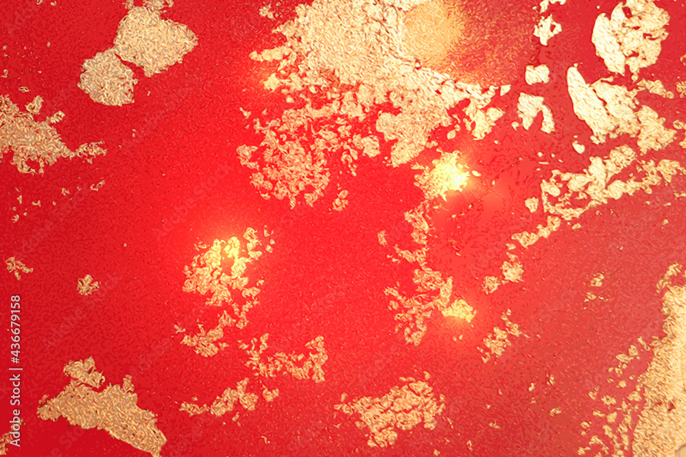 Yellow, ruby red and gold abstract background. Alcohol ink marble ...