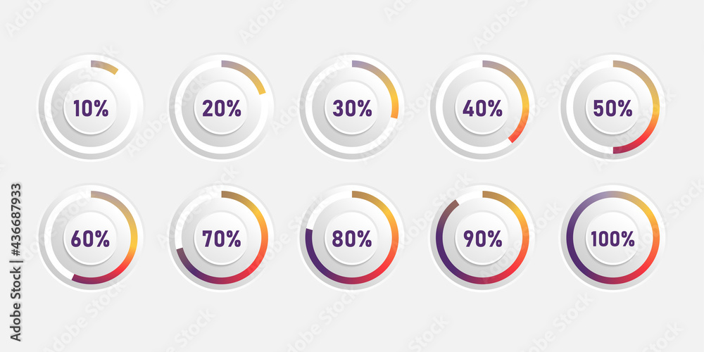 Abstract colorful pie charts. circle diagram with gradient Stock Vector ...