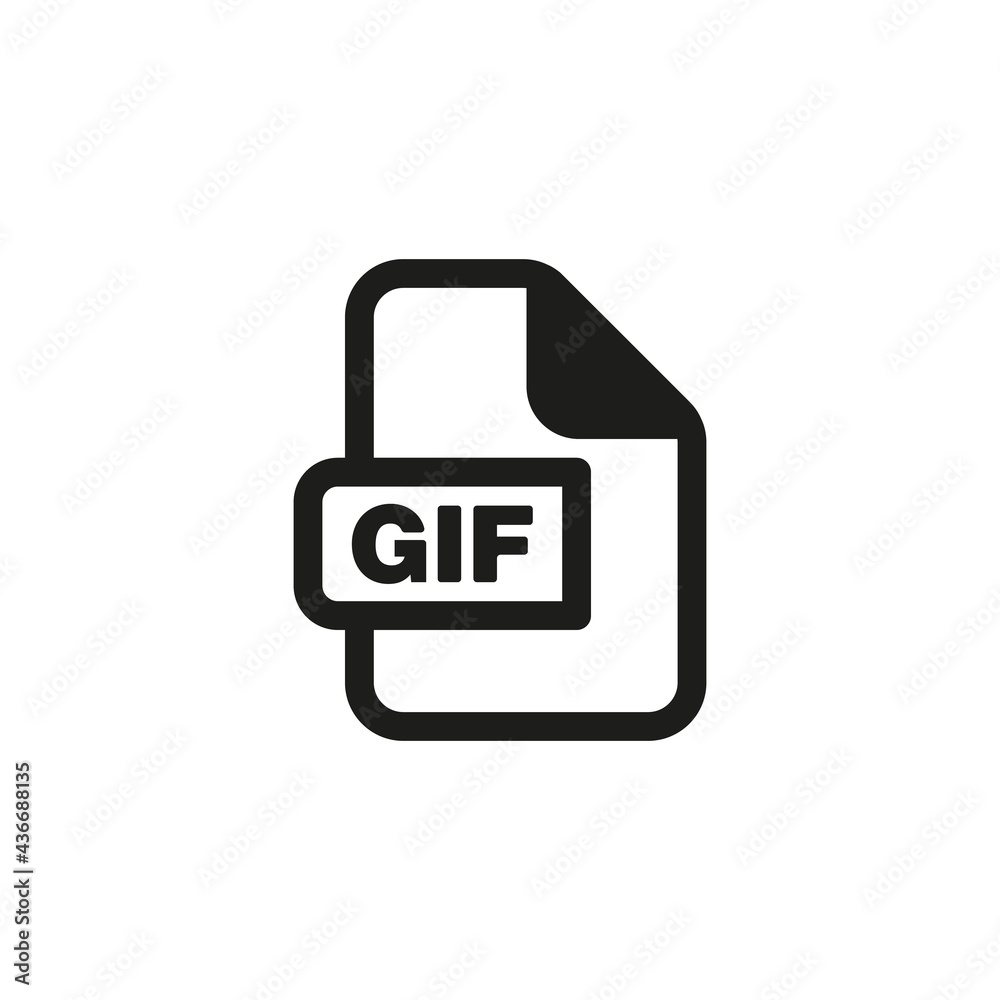 Gif file format icon in line design style. Usage for web and mobile ...