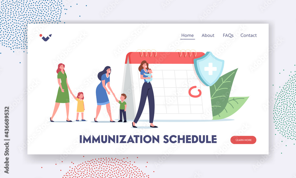 Immunization Schedule Landing Page Template. Tiny Patients Wait for ...