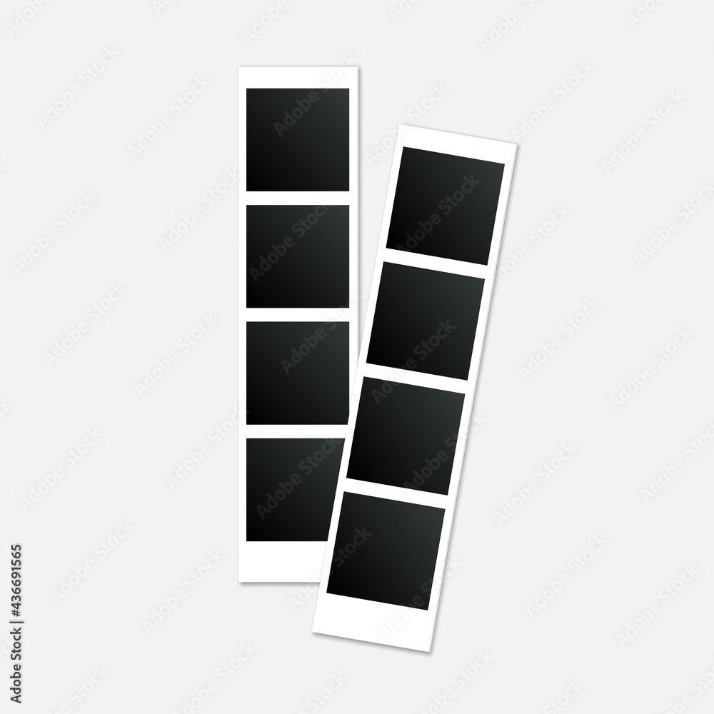 Poster Print Two blank photo booth strip icon 40x40 cm
