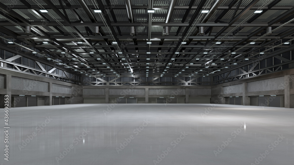 Empty exhibition hall center. backdrop for exhibition stands.3d render ...