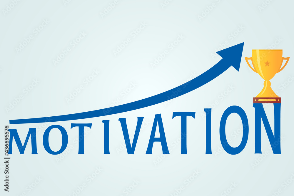 Abstract motivation vector illustration in flat cartoon style. Arrow ...