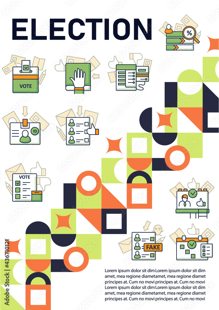 Election brochure. Voting template. Flyer, magazine, poster, book cover ...