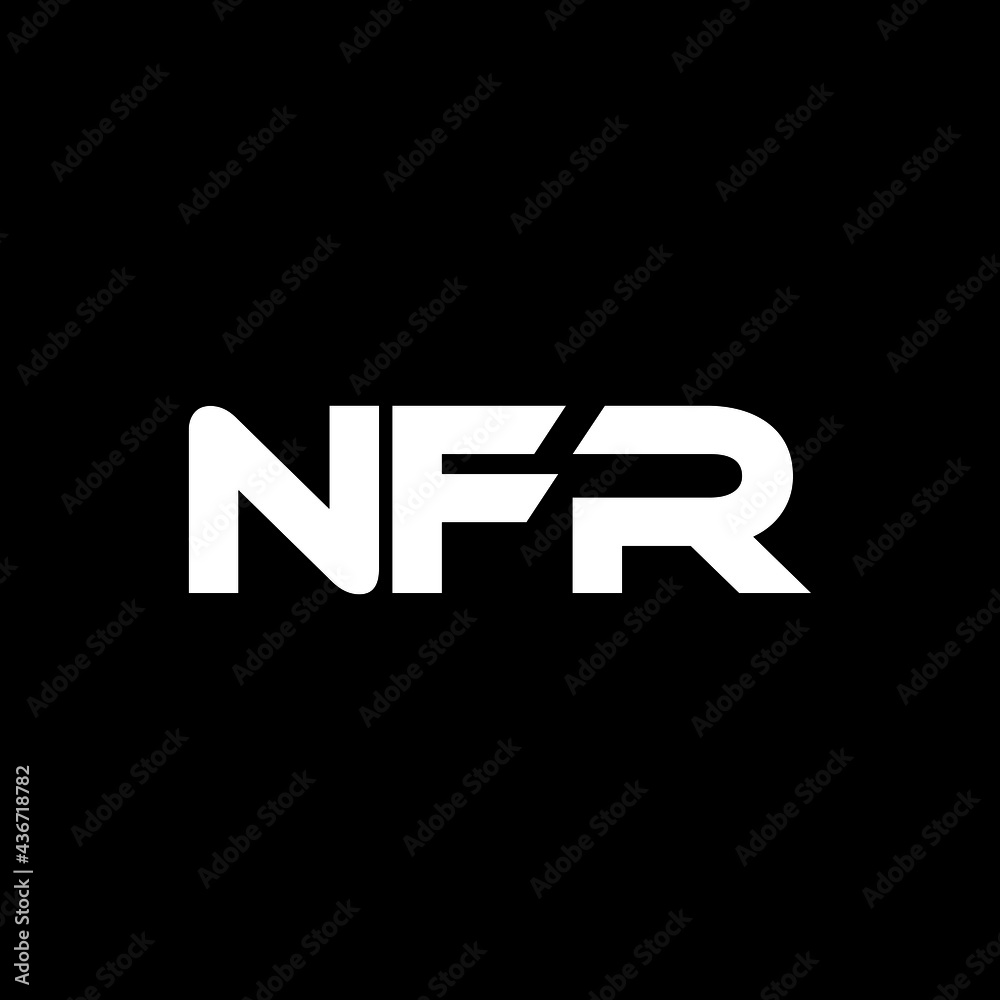 NFR letter logo design with black background in illustrator, vector ...