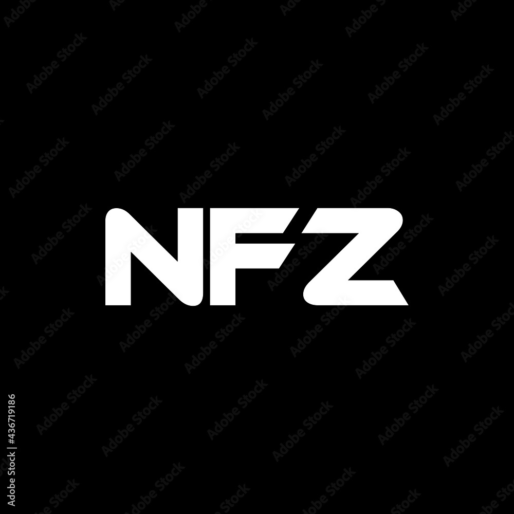 NFZ letter logo design with black background in illustrator, vector ...