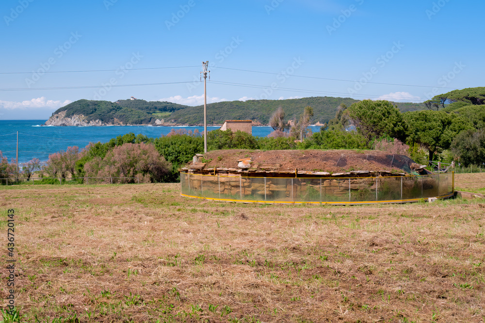 Etruscan city of Populonia known for necropoleis, old ruins, castle and ...
