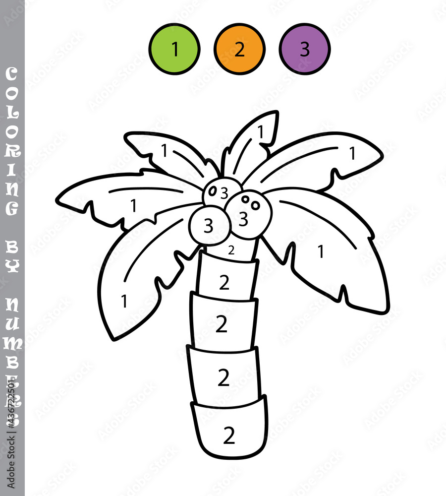 funny coloring by numbers coloring educational game. Vector ...