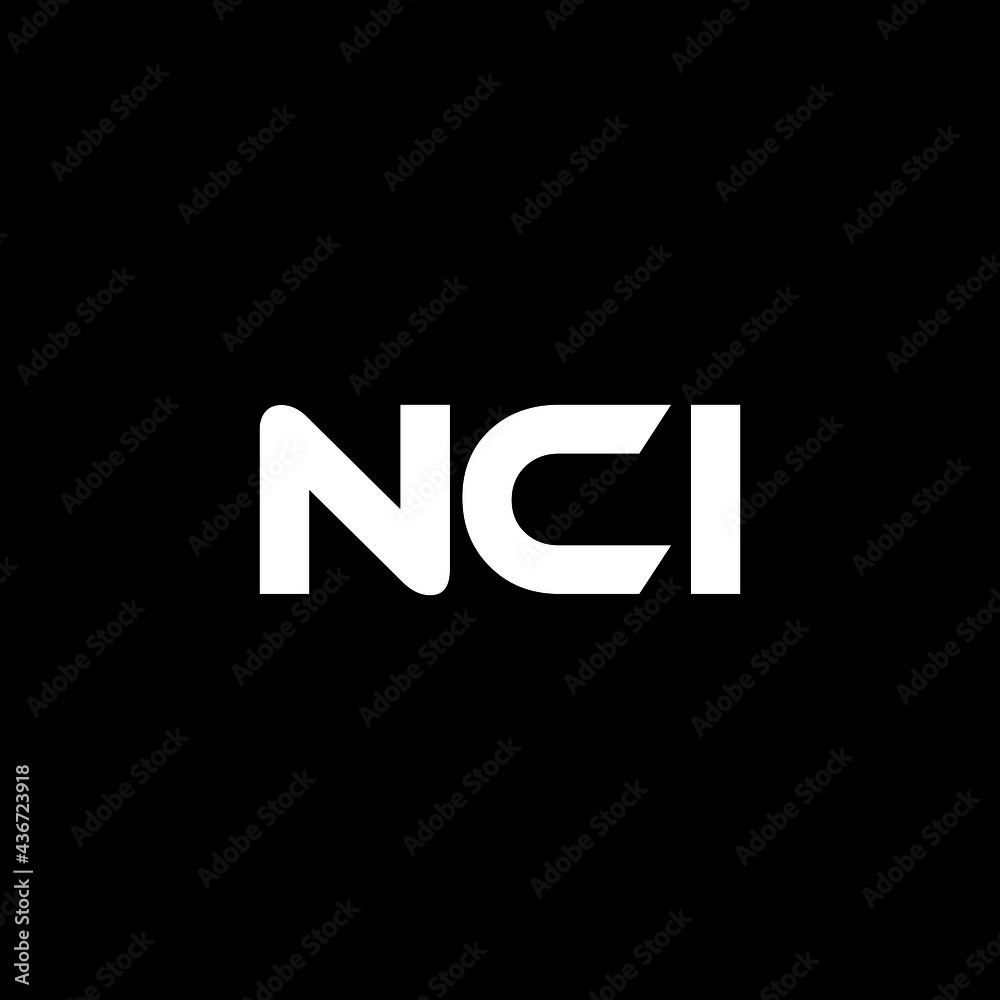 NCI letter logo design with black background in illustrator, vector ...