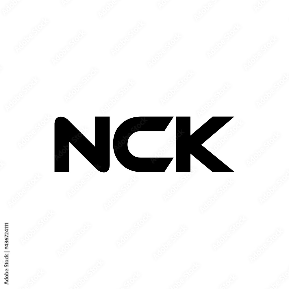 NCK letter logo design with white background in illustrator, vector logo modern alphabet font ...