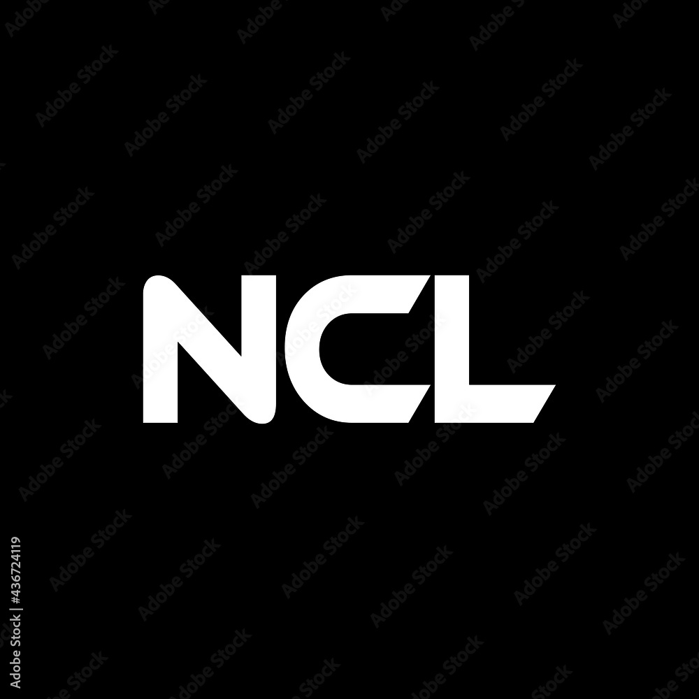 NCL letter logo design with black background in illustrator, vector ...