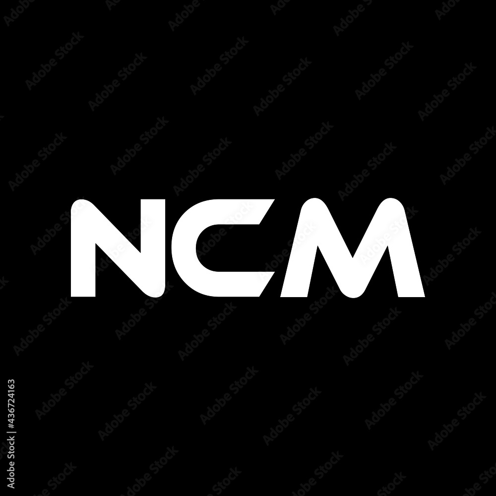 NCM letter logo design with black background in illustrator, vector ...