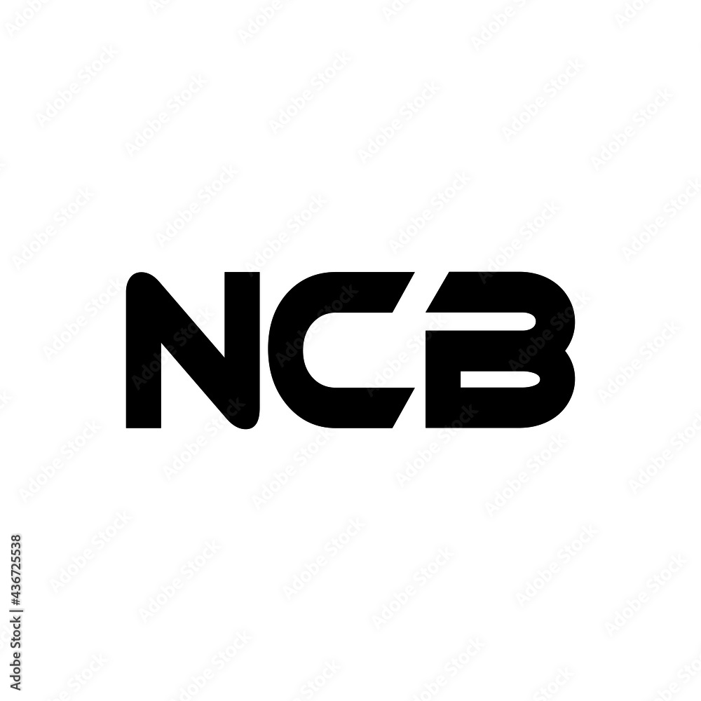 NCB letter logo design with white background in illustrator, vector logo modern alphabet font ...