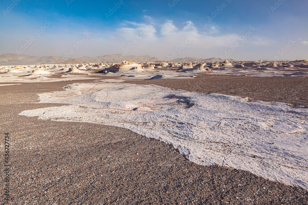 Pumice stone field Campo de Piedra Pomez with white solidified lava and ...