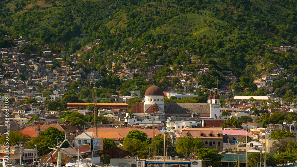Cap Haitien, Haiti. View on cityscape and and Cathédrale Notre-Dame du ...