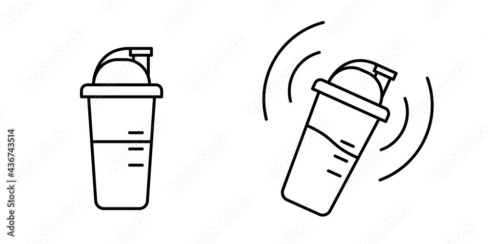 Protein cocktail shaker isolated on white background. Standing and ...