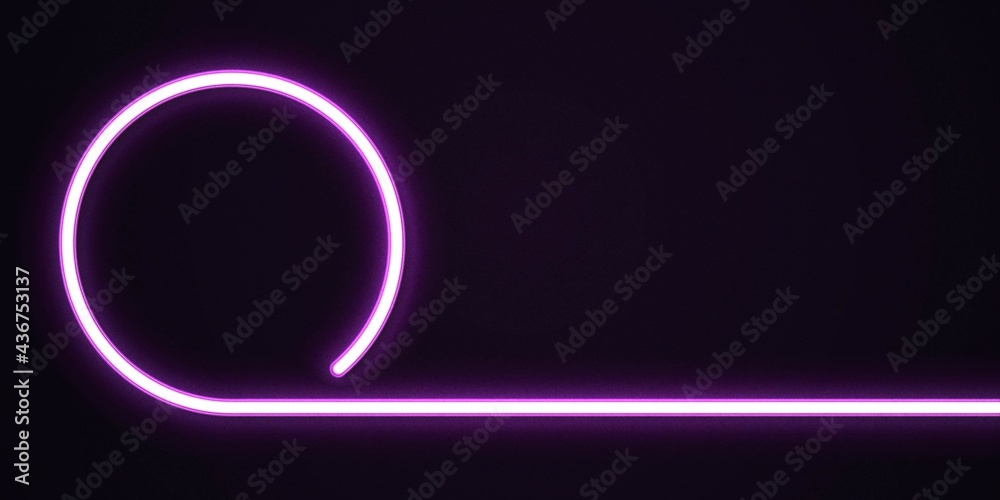 Vector realistic isolated neon sign of purple circle frame with copy ...