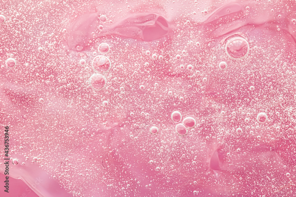 Abstract pink liquid background, paint splash, swirl pattern and water ...