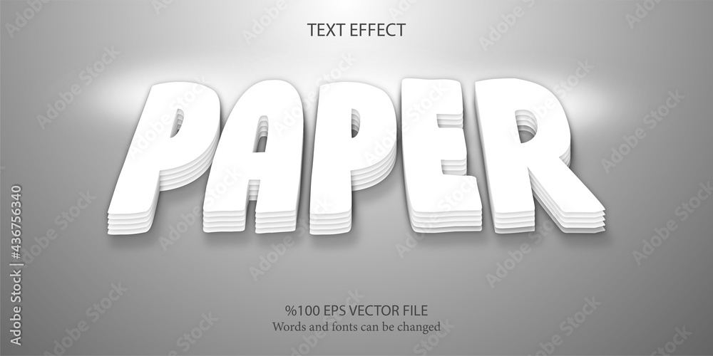 A variant of quite minimalistic and aesthetic editable paper font style ...