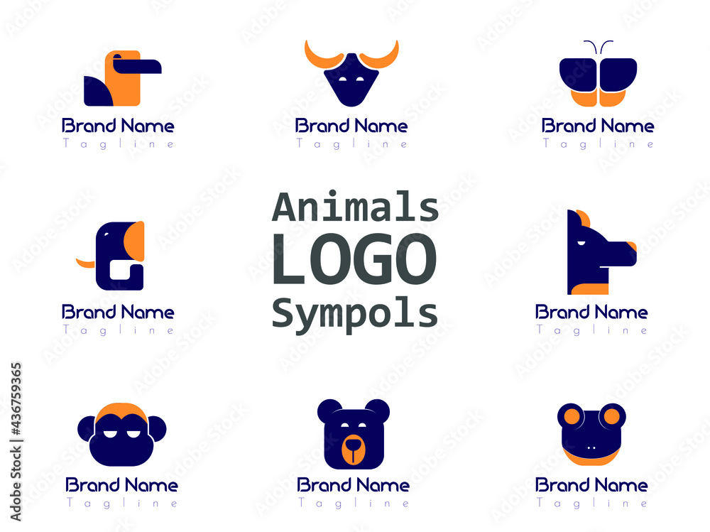 Animals Logos Set Stock Vector | Adobe Stock