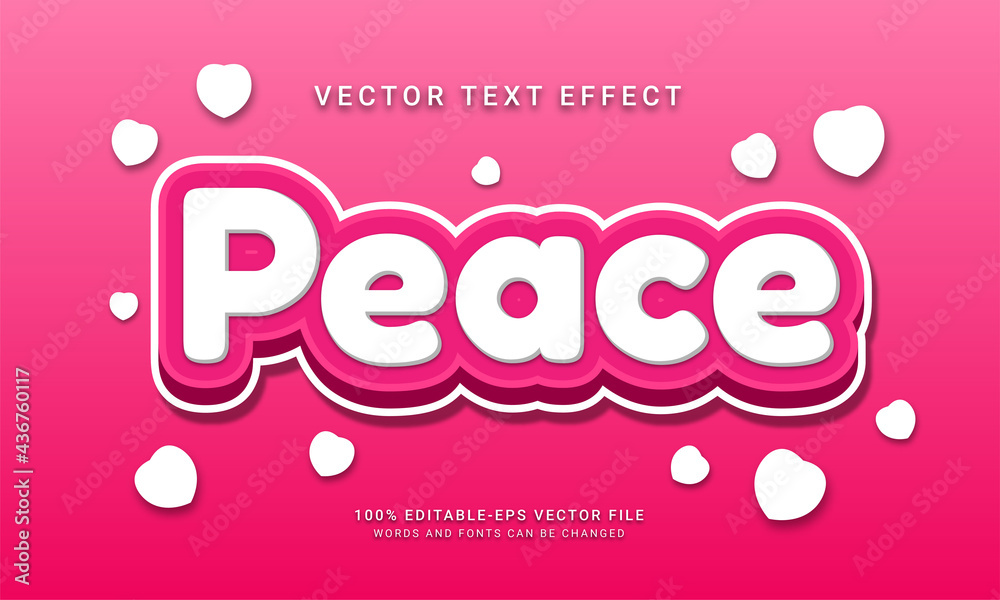 Peace editable text effect themed love is peaceful Stock Vector | Adobe ...