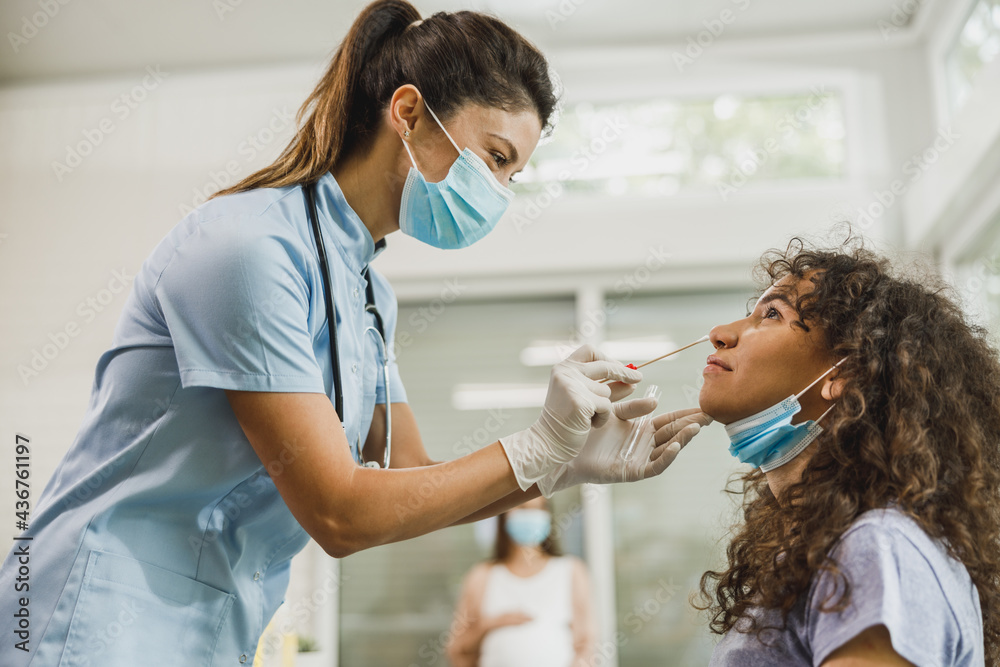 African American Teenager Girl Having PCR Covid-19 Test Stock Photo ...