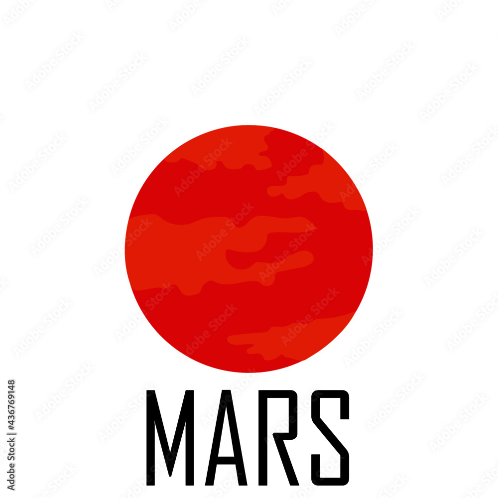 Ilustración de planeta marte en vector plano Stock Vector | Adobe Stock