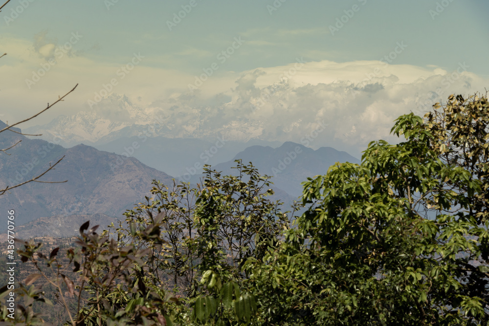 Beautiful mountain range and mountains located at Pokhara as seen from ...
