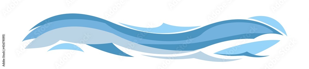 Waves of water in a river, sea or ocean. Flow. Isolated on white ...