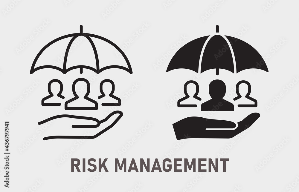 Risk management icon on white background. Vector illustration. Stock ...