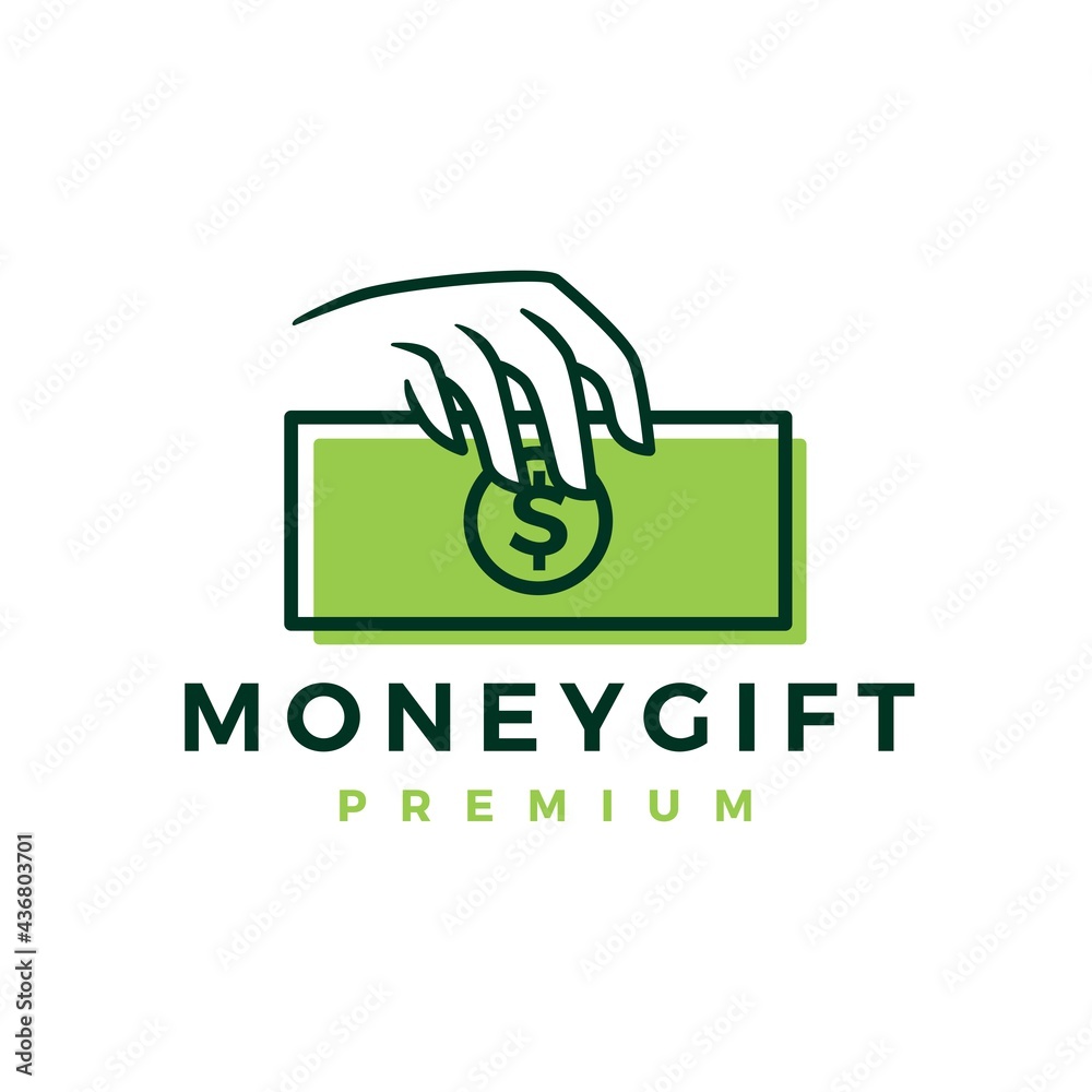 hand hold money gift logo vector icon illustration Stock Vector | Adobe ...