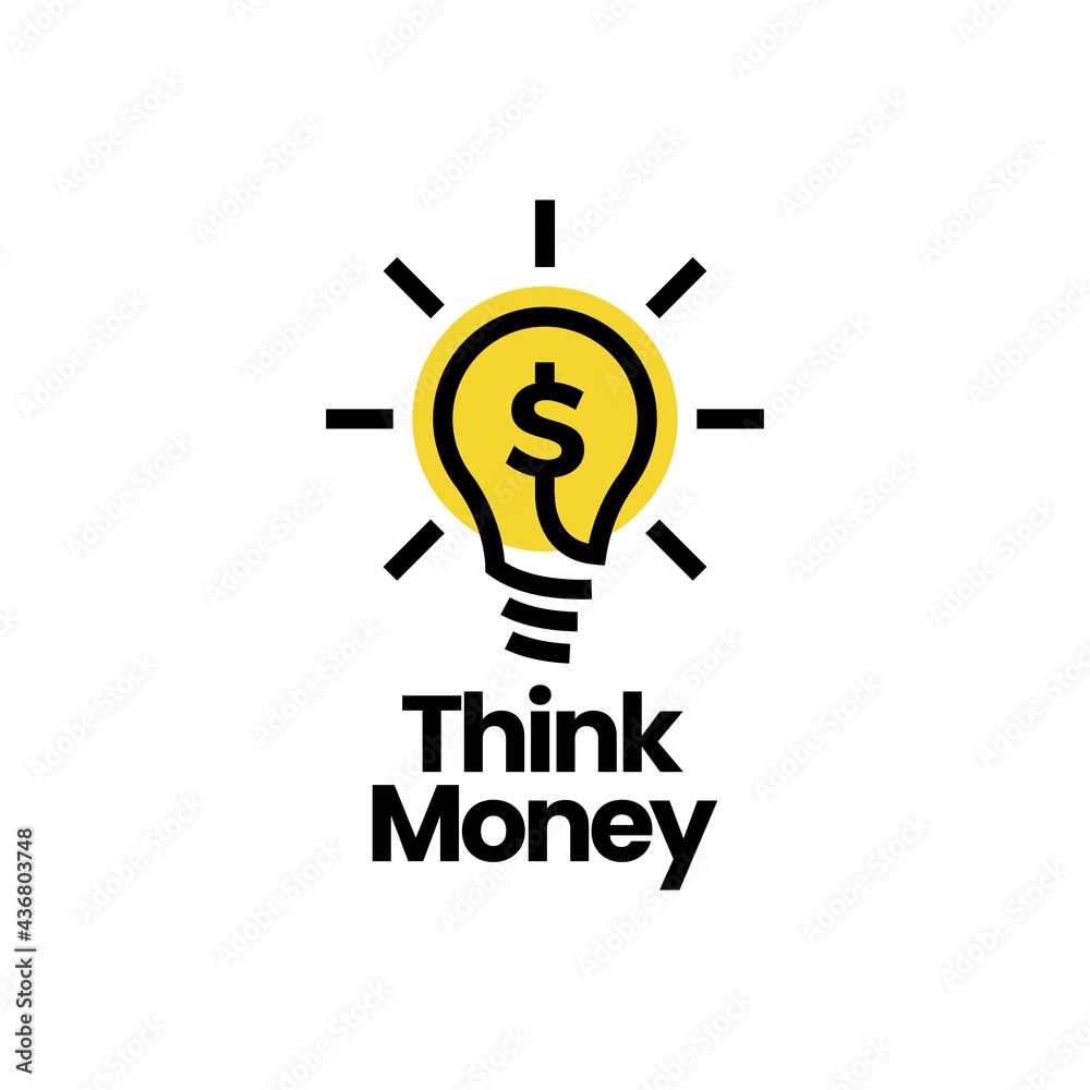 think money bulb lamp dollar smart idea logo vector icon illustration ...
