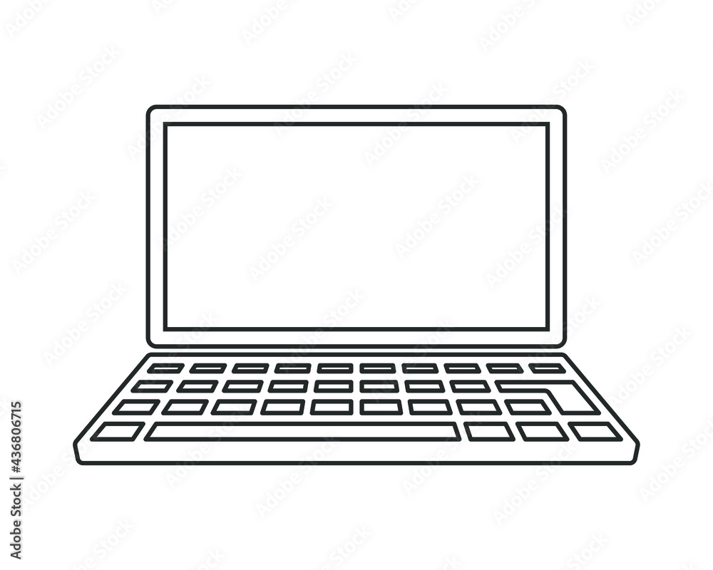 Laptop icon. Portable computer symbol. Office device logo sign. Vector ...
