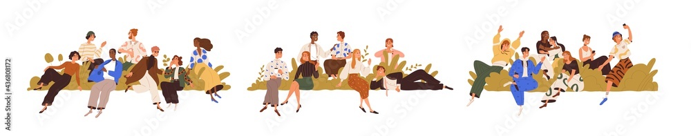 Community concept. Set of diverse people's groups. International ...