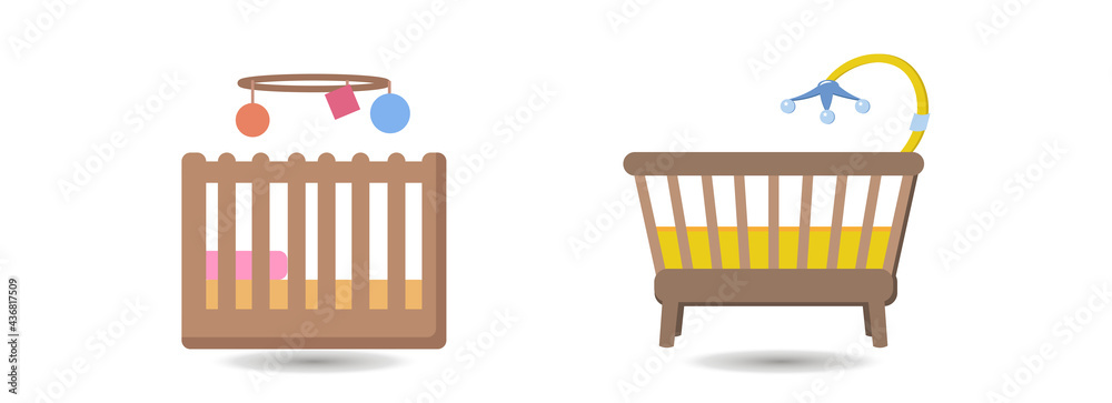 baby cradle vector clip art set. bed. baby cradle vector clip art set ...