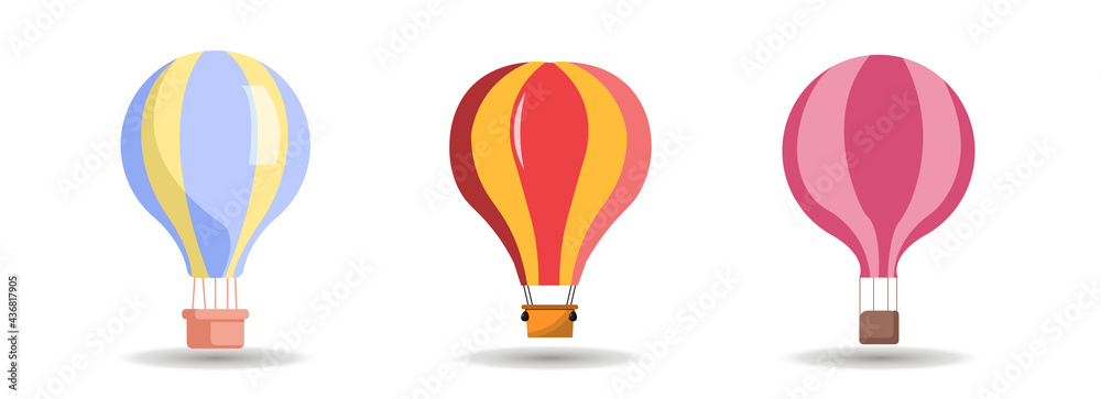 hot air balloon vector clip art set. hot air balloon vector clip art ...