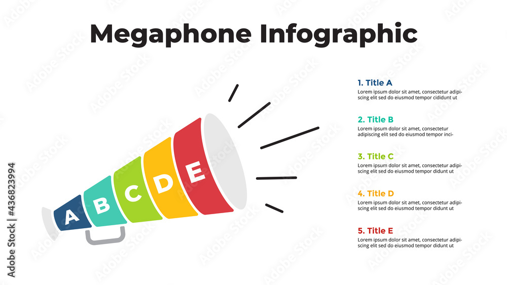 Megaphone Infographic for your presentation. Communication concept for ...