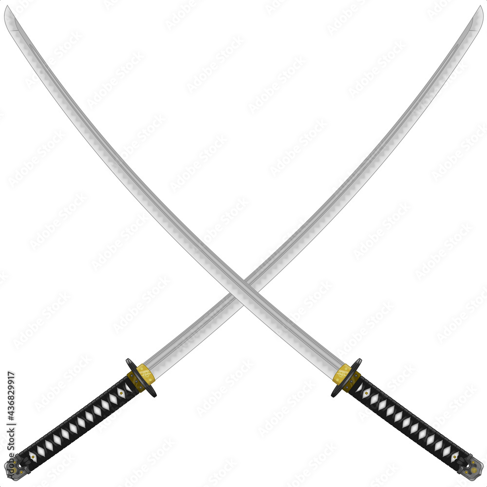 Vector design of a katana samurai swords, katana sword from ancient ...