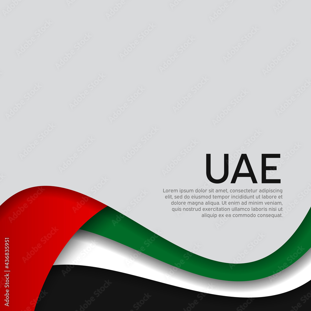 Abstract waving flag of united arab emirates. UAE business booklet ...
