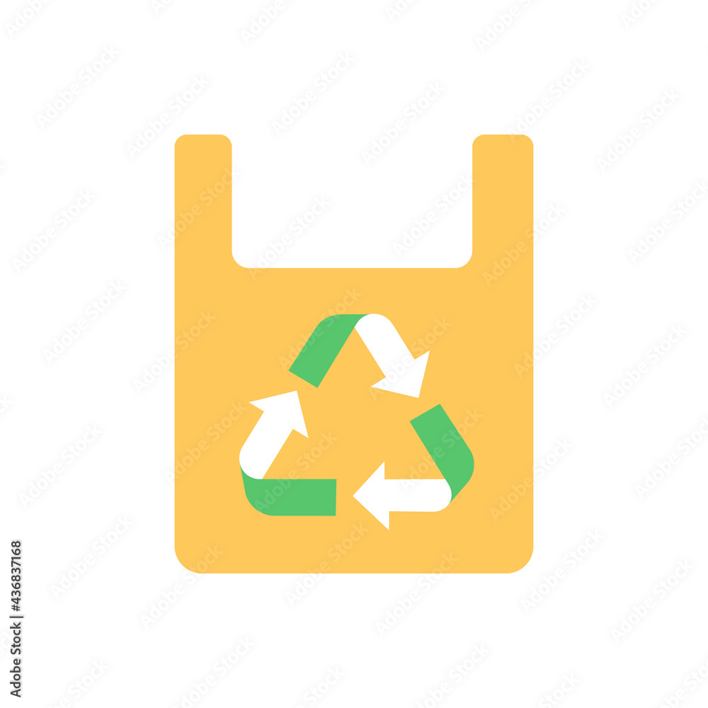 Biodegradable bag vector flat color icon. Responsible consumption ...