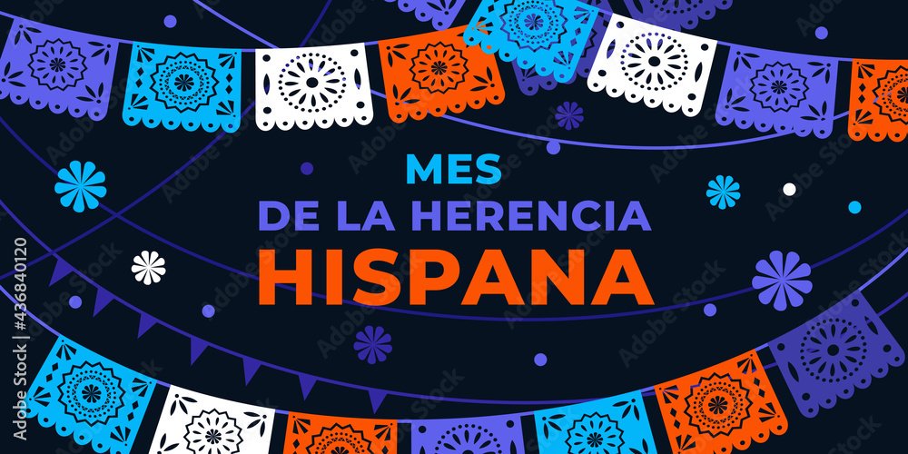Hispanic heritage month. Vector web banner, poster, card for social ...