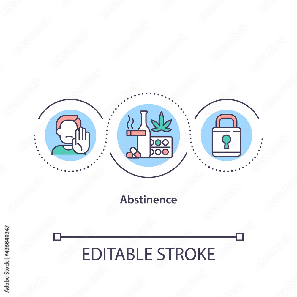 Abstinence Concept Icon Stop Of Alcohol And Drug Consumption