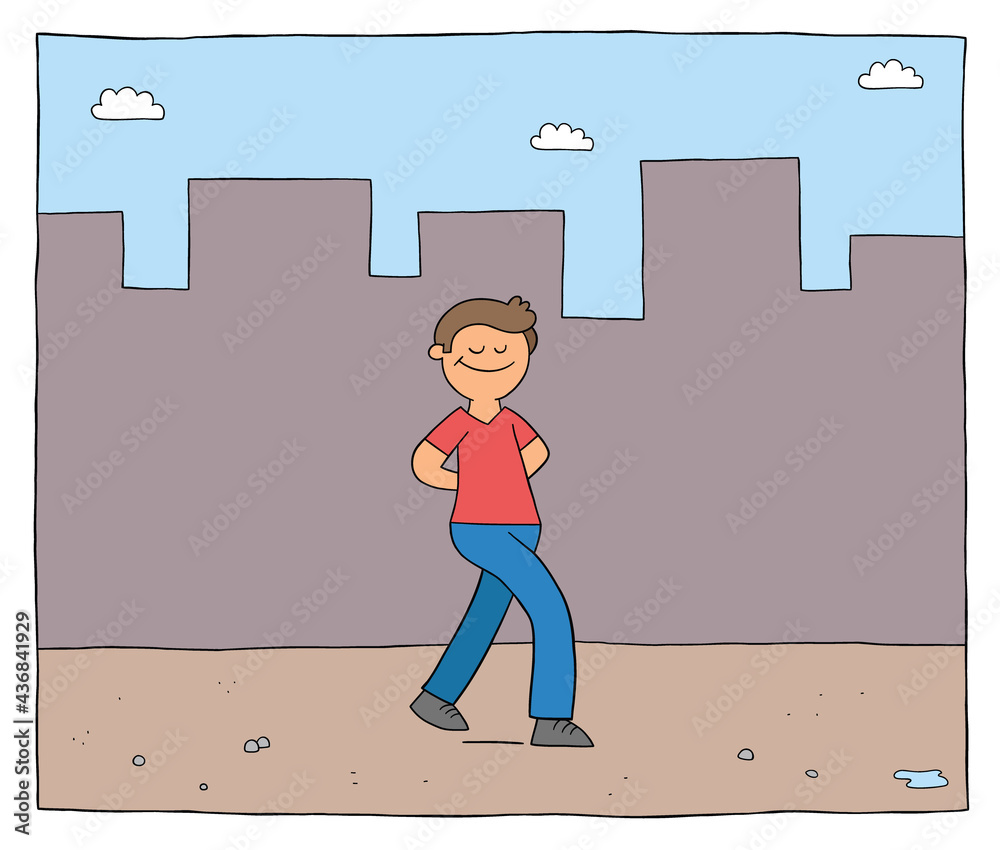 Person Walking Down The Street Cartoon