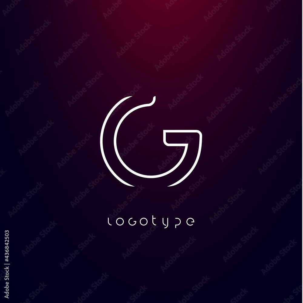 Futurism style letter G. Minimalist type for modern futuristic logo ...