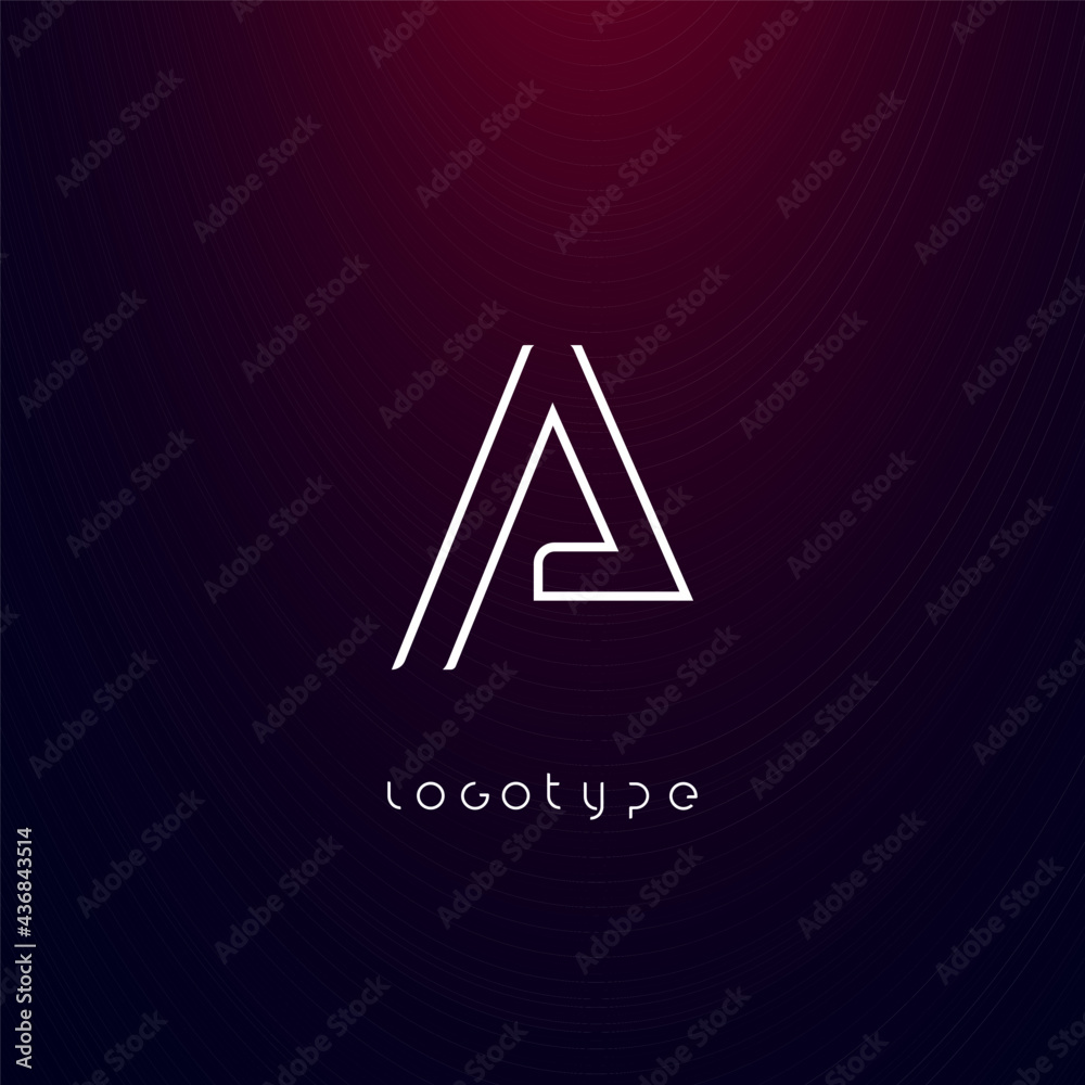 Futurism style letter A. Minimalist type for modern futuristic logo ...