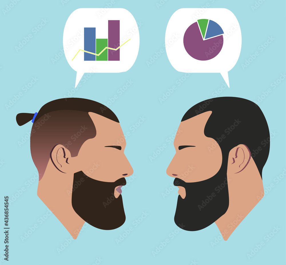 Silhouettes. Portraits. Dialogue of two men. Guys. Talk about stock ...