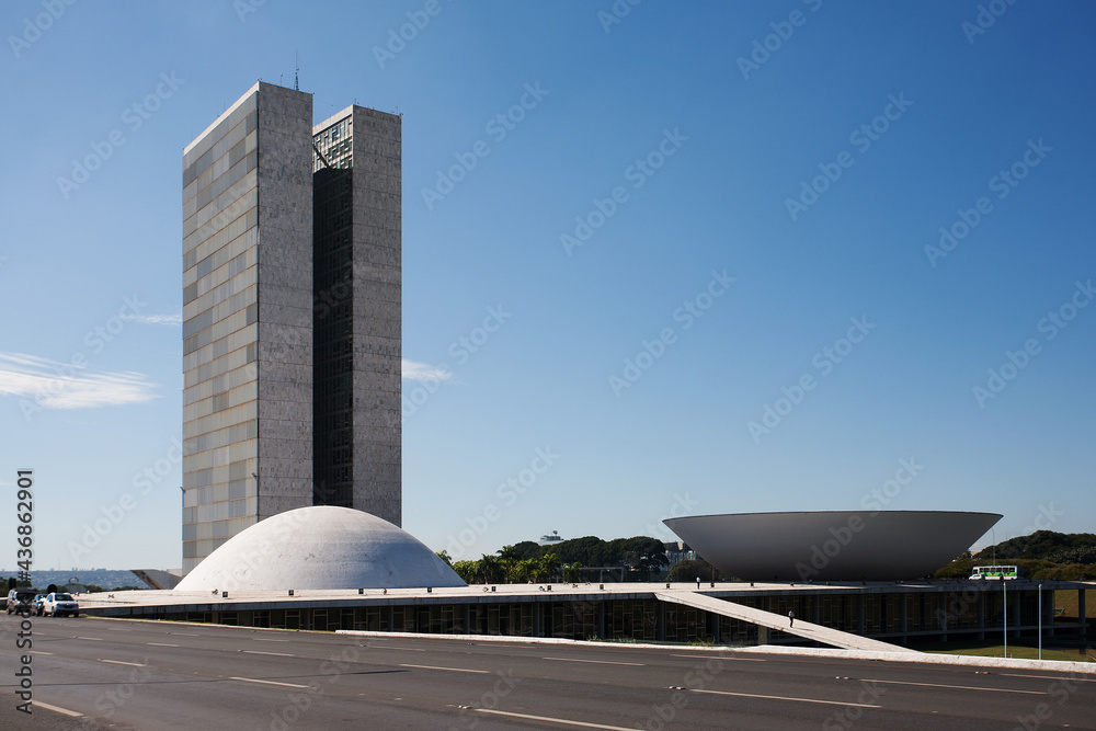 BRASILIA, BRAZIL- November 15, 2016: Government buildings, designed by ...