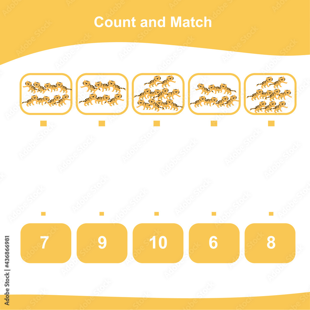 Counting and matching game for Preschool Children. This worksheet is ...