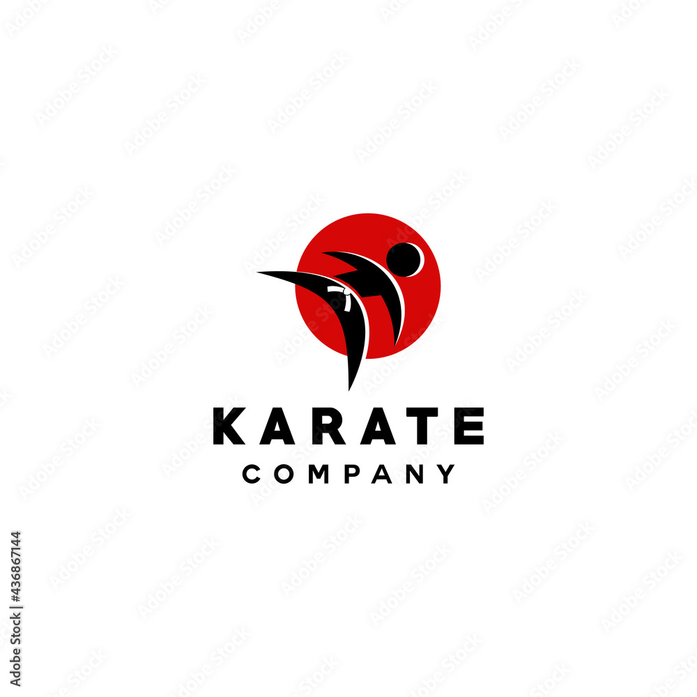 Karate vector logo design with silhouette concept for self-defense ...