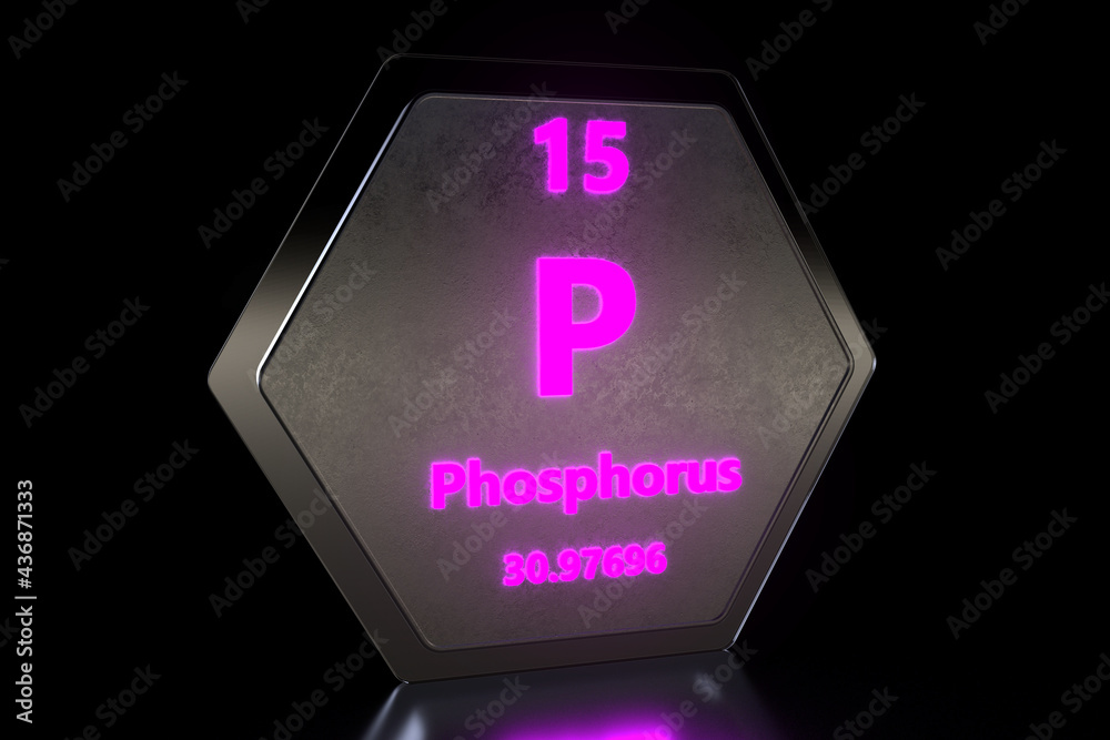 Phosphorus - P - chemical element Sign with atomic number and atomic ...